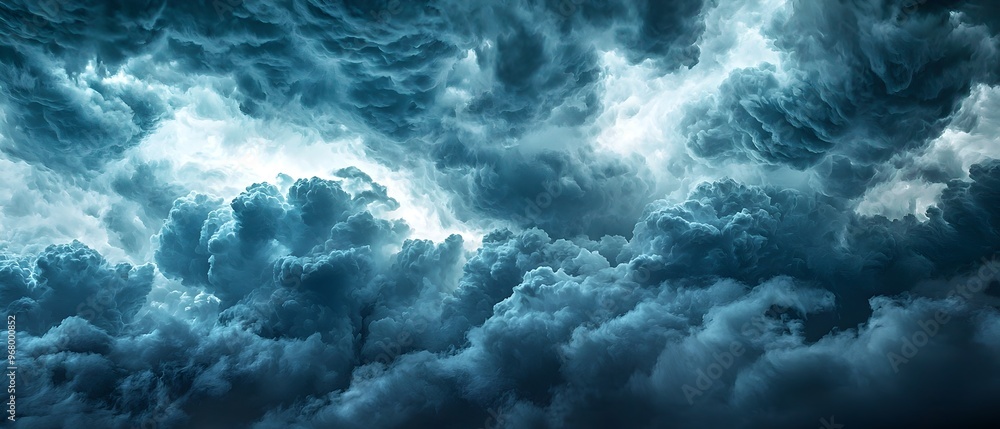 Ominous clouds gather signaling the approach of a dramatic storm system ...