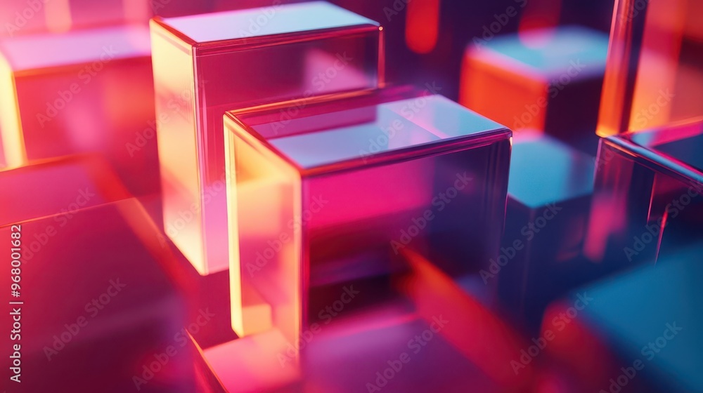abstract 3d render of geometric shapes in motion creating a sense of ...