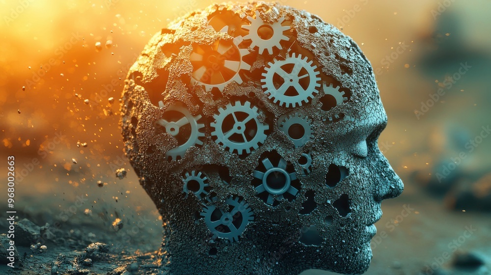 Gears Stuck in Mud: A head full of gears that are stuck in thick mud ...