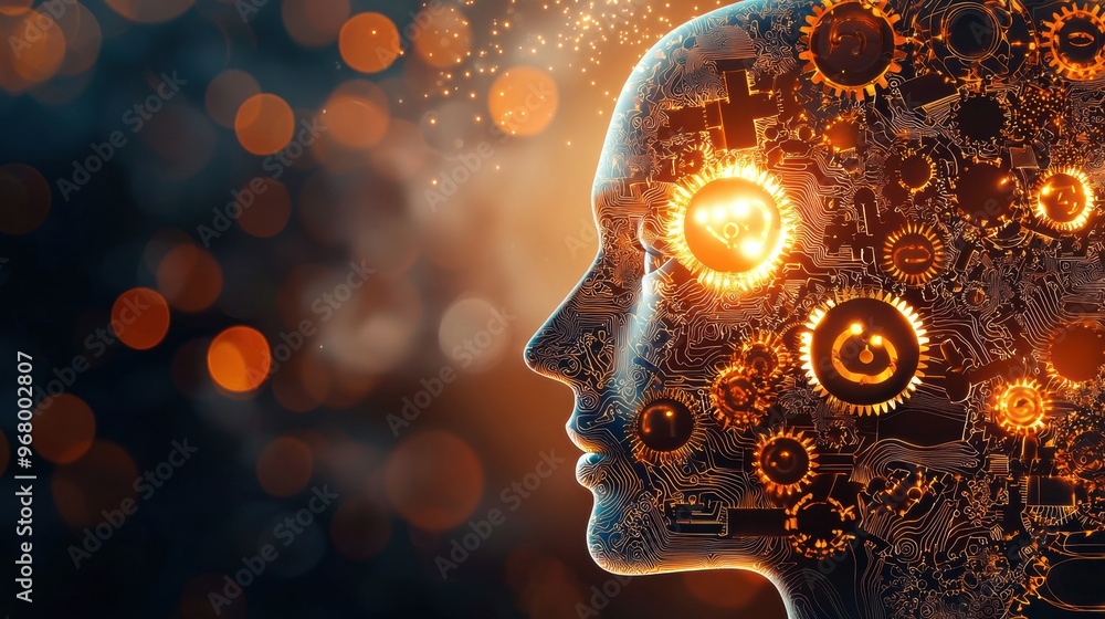 Gears of Team Intelligence: Multiple gears in the shape of human heads ...