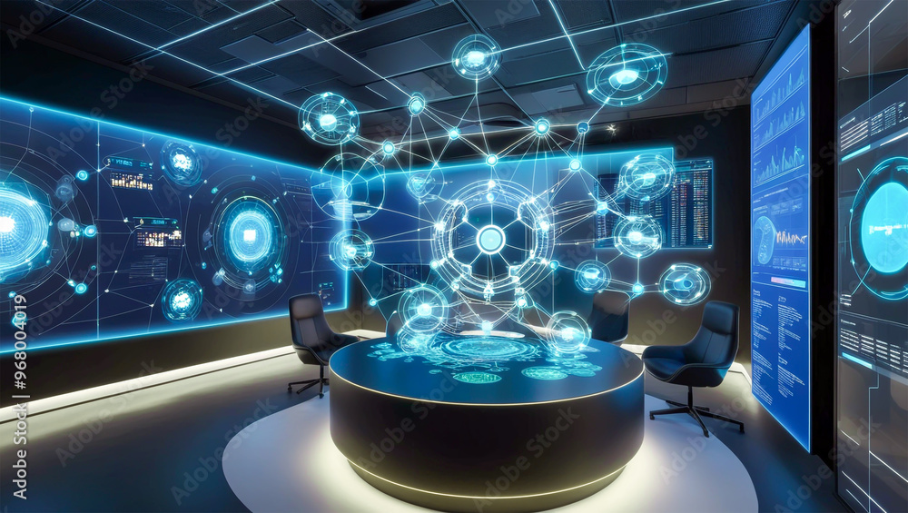 ai-powered data analysis hub with advanced technology Stock Photo ...