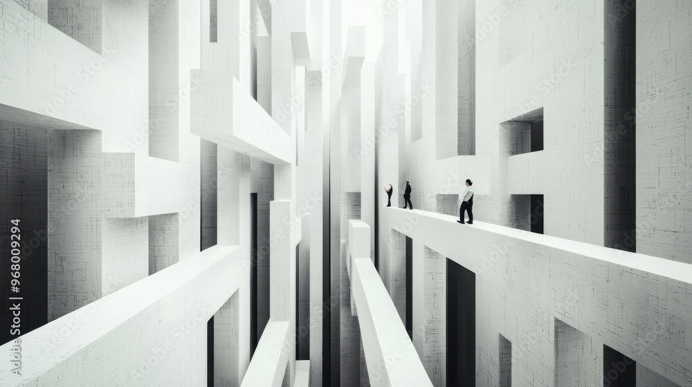 Maze of Opportunity: An abstract maze made of towering pillars with ...