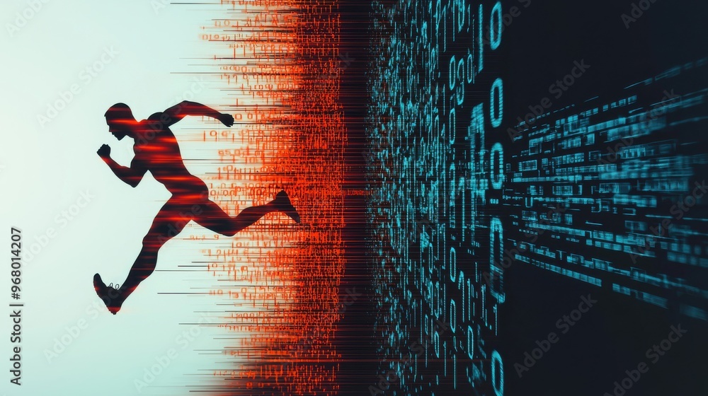 Race Against Time and Self: A human silhouette running on a path that ...