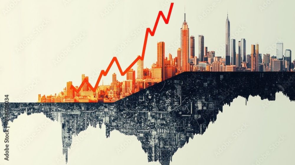 Rising Inflation, Sinking Growth: A dual-layered image where a line ...