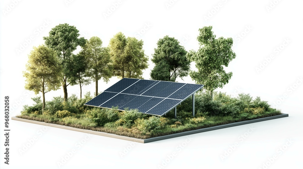 Solar panel 3d elements design professional advertising poster color ...