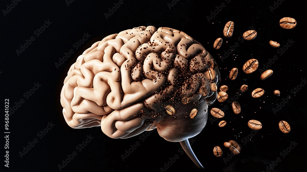 A Person Experiencing Caffeine Overload in the Brain, Surrounded by a ...