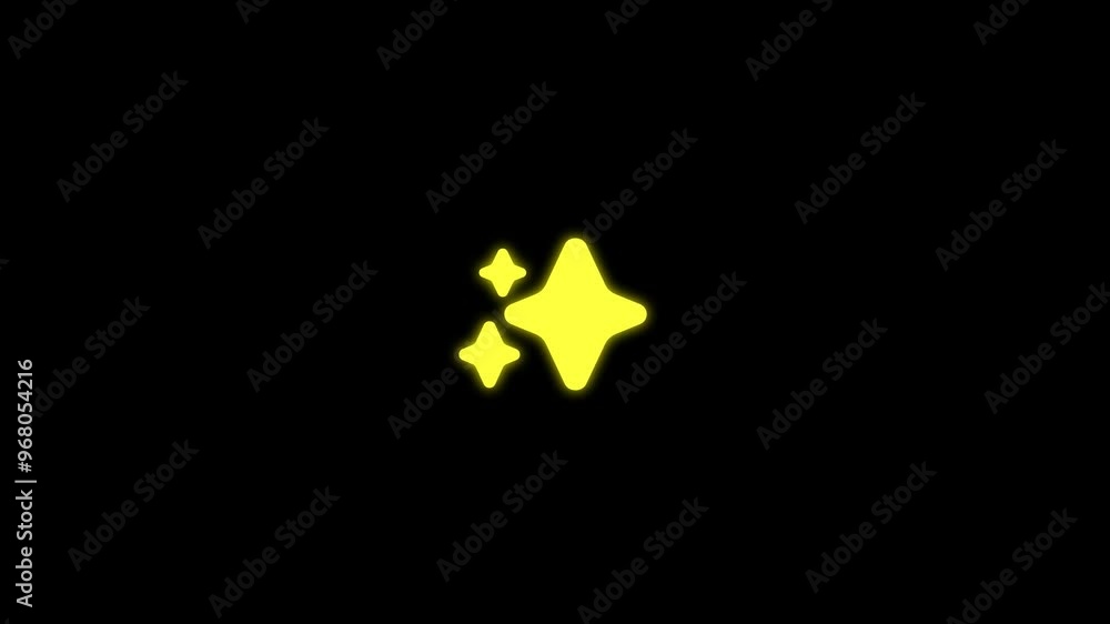 Golden cartoon Twinkling stars animation, flat, vector, doodles style stars blinking, glitter on ...