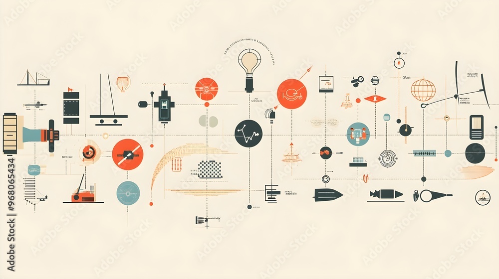 A detailed timeline illustrating the progression of technology from the ...