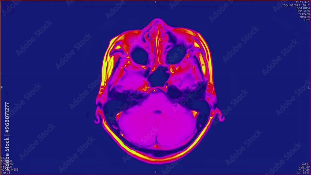 Magnetic resonance images of the brain, MRI of the brain, of a patient ...