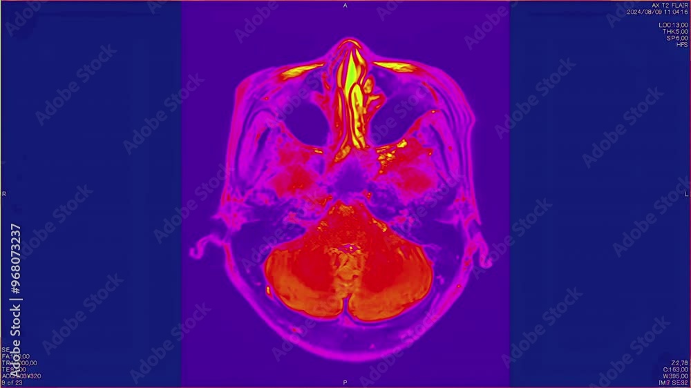 Magnetic resonance images of the brain, MRI of the brain, of a patient ...