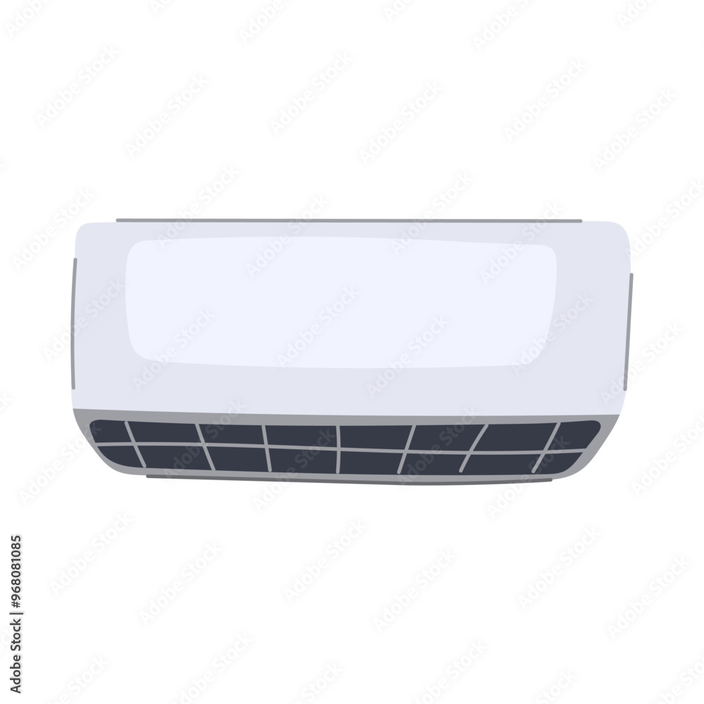 ventilation air conditioner cartoon. filter efficiency, thermostat ...
