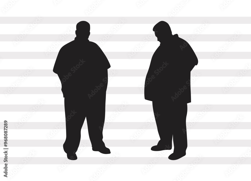 Fat Man SVG, Thick Man Silhouette, Fat Men Figure Svg, Overweight Man Svg, P0063 Stock Vector ...
