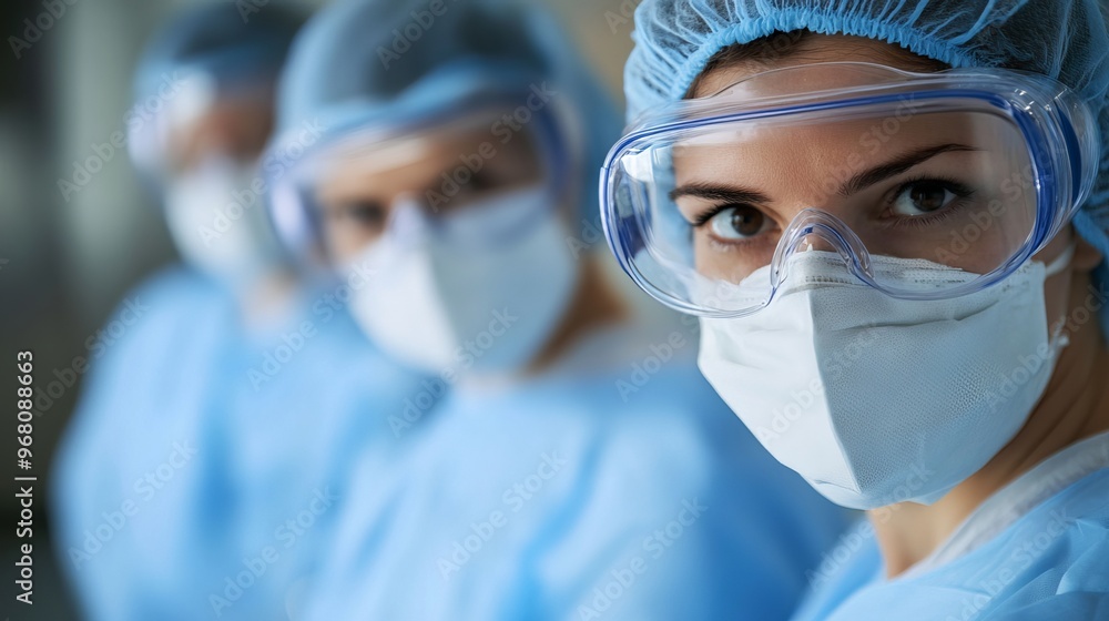 Healthcare professionals, including male and female doctors and nurses ...