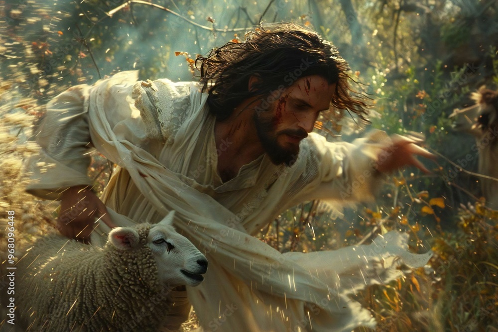 powerful image of Jesus as the ultimate shepherd, rescuing a helpless ...