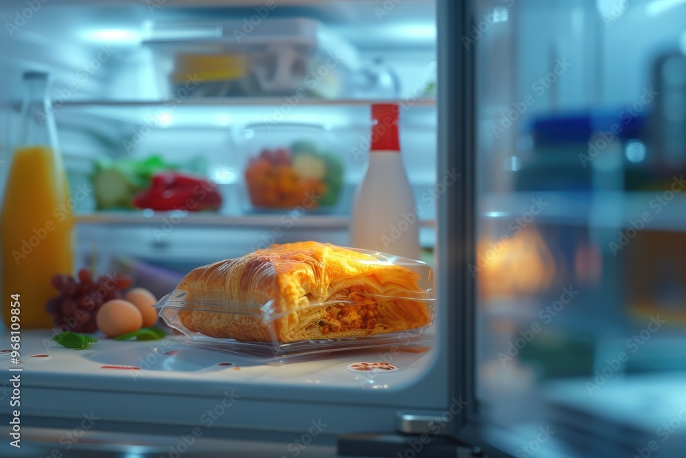 Refrigerator Showing Expired Puff Pastry and Essentials Stock Photo ...