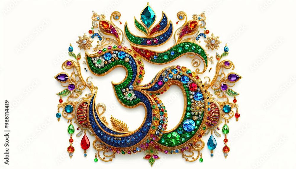 Indian Hinduism religious symbol golden text Om,aum,or oim meaning ...