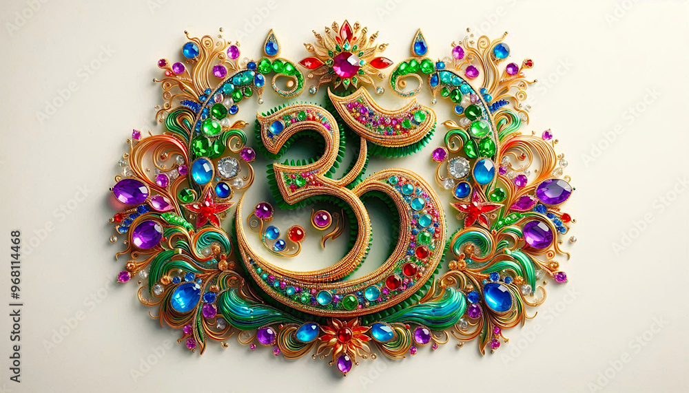 Indian Hinduism religious symbol golden text Om,aum,or oim meaning ...