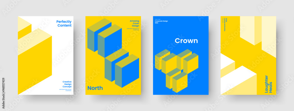 Geometric Book Cover Layout. Creative Flyer Design. Isolated Report ...