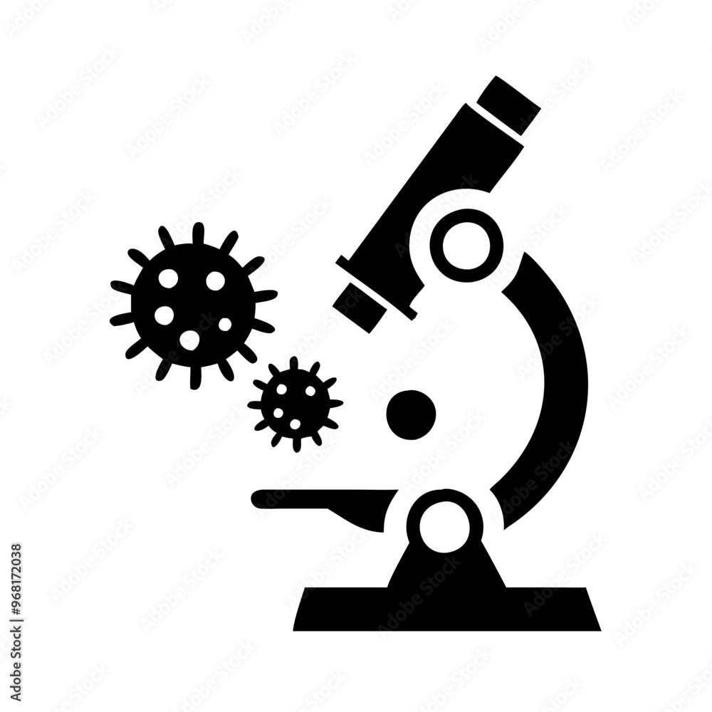 Vetor de Microscope Silhouette Icon - SVG, PNG Clipart on Transparent ...