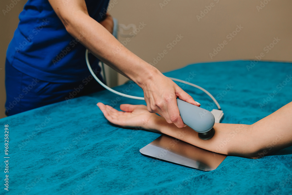 Diathermy. Rehabilitation after severe trauma with diathermy. Young ...