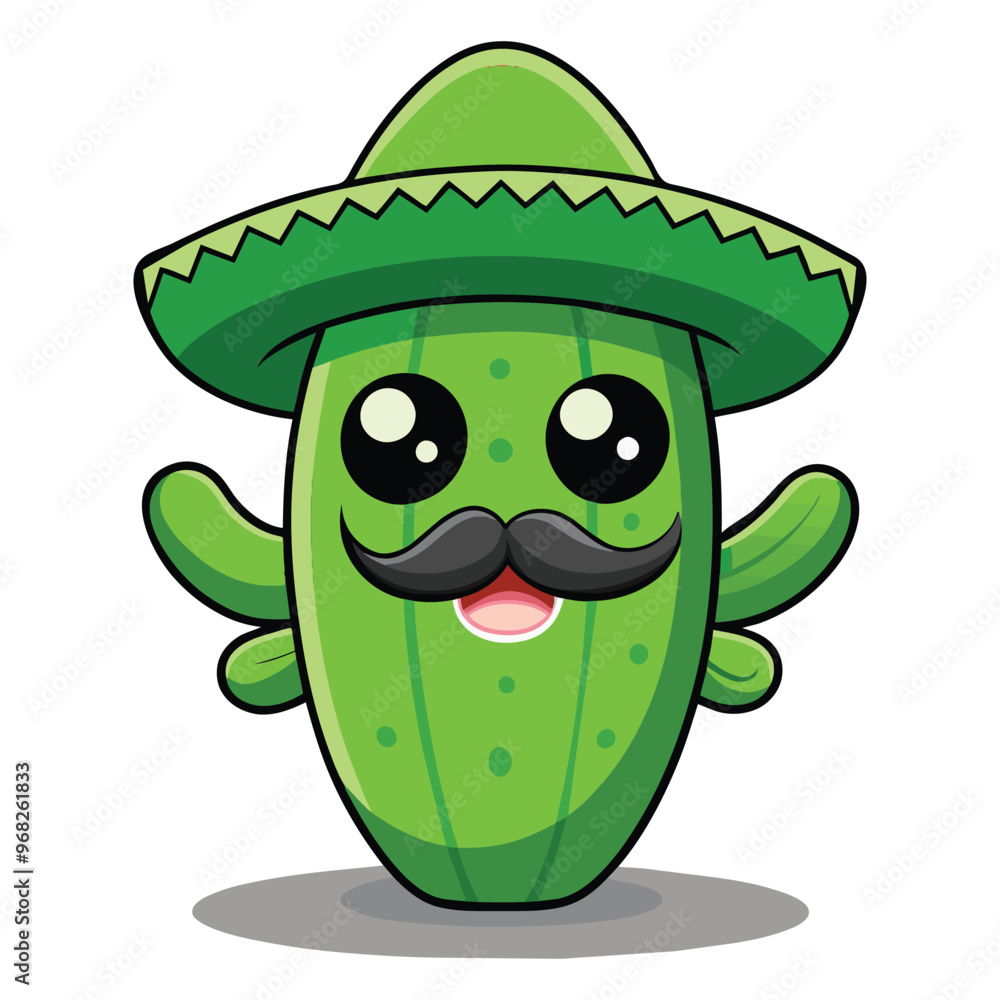 2d cartoon vector art of cactus tree depicted Stock Vector | Adobe Stock