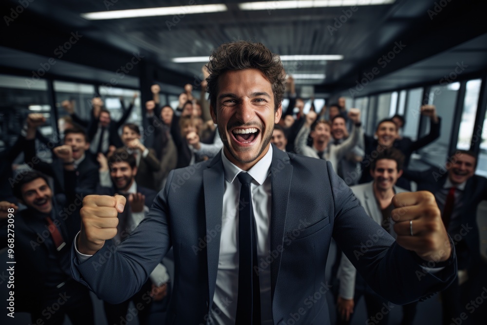 Celebrating teamwork - joy of achieving goals, accomplishing tasks with ...