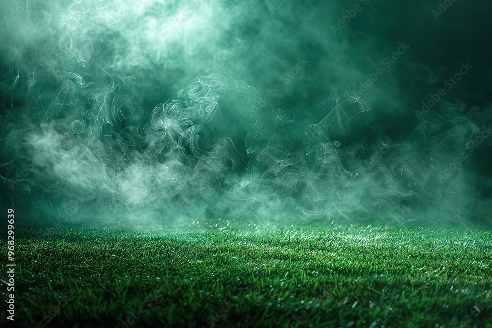 Smoke green background dark ground light smell toxic black bad fog ...