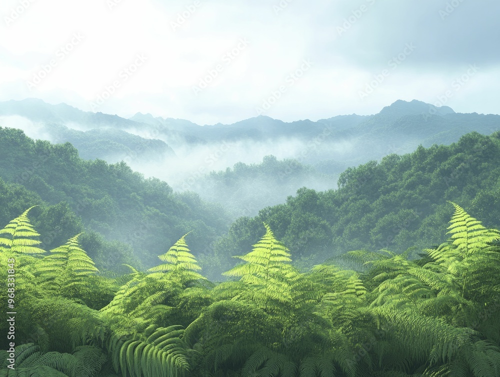 Witness the inaugural Archaeopteris trees thriving amidst a vibrant ...