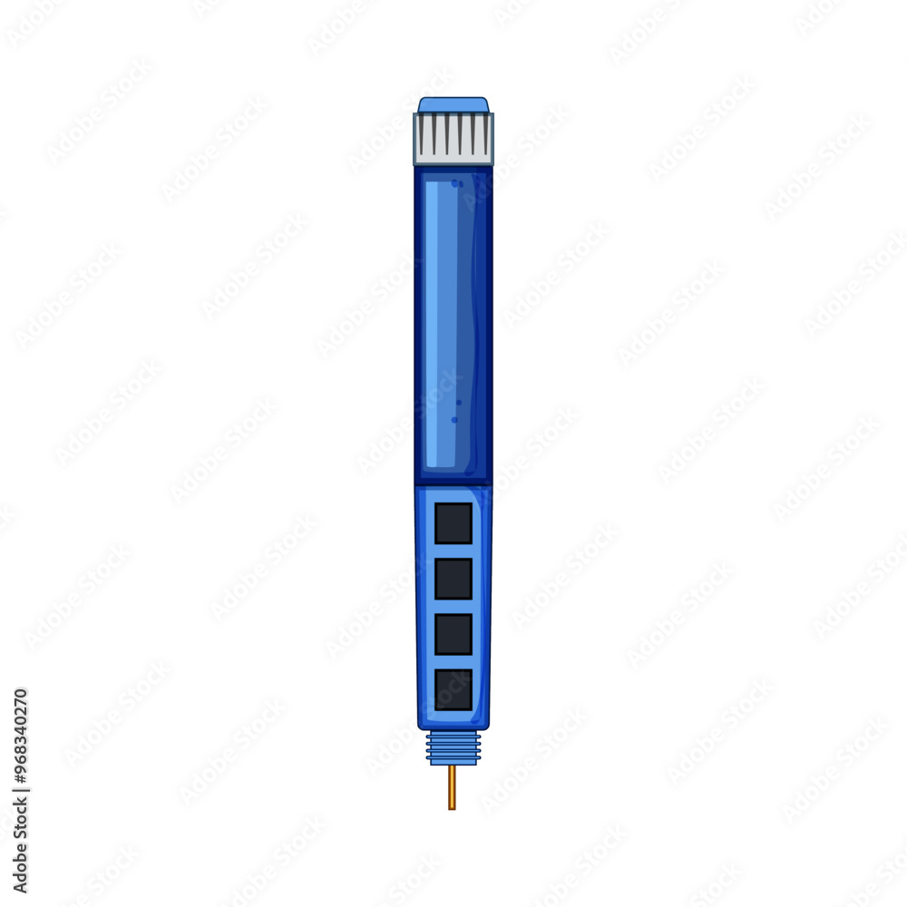 control insulin pen cartoon. management medication, device self ...