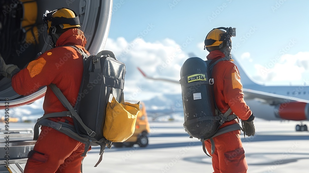 Baggage Handlers Assist Passengers in Plane Fire Emergency Evacuation ...