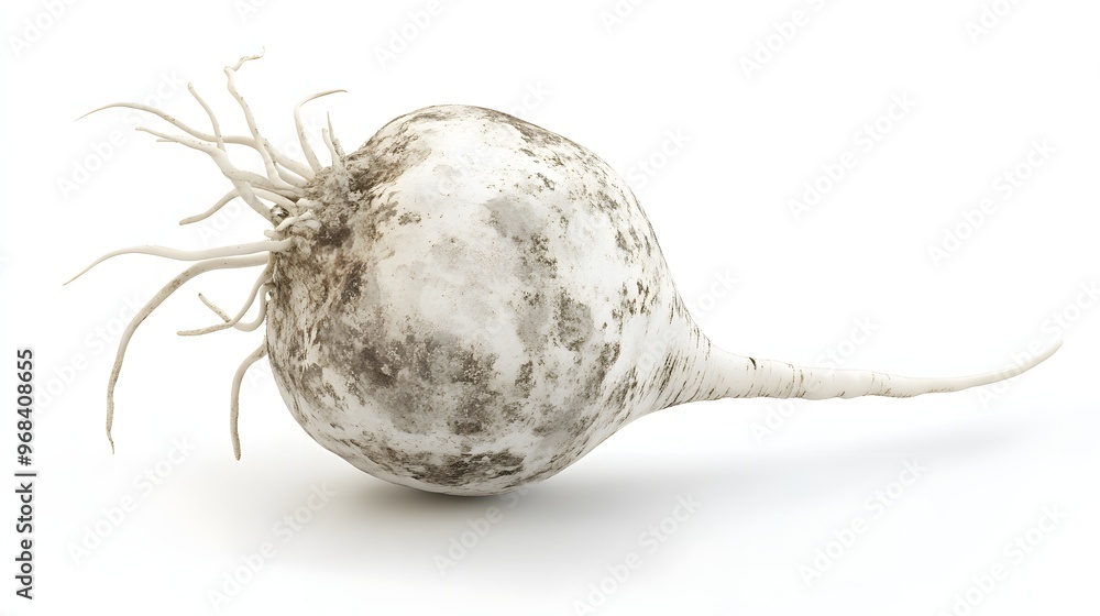 24. **A 3D render of a moldy turnip, with white fungal growth and soft ...