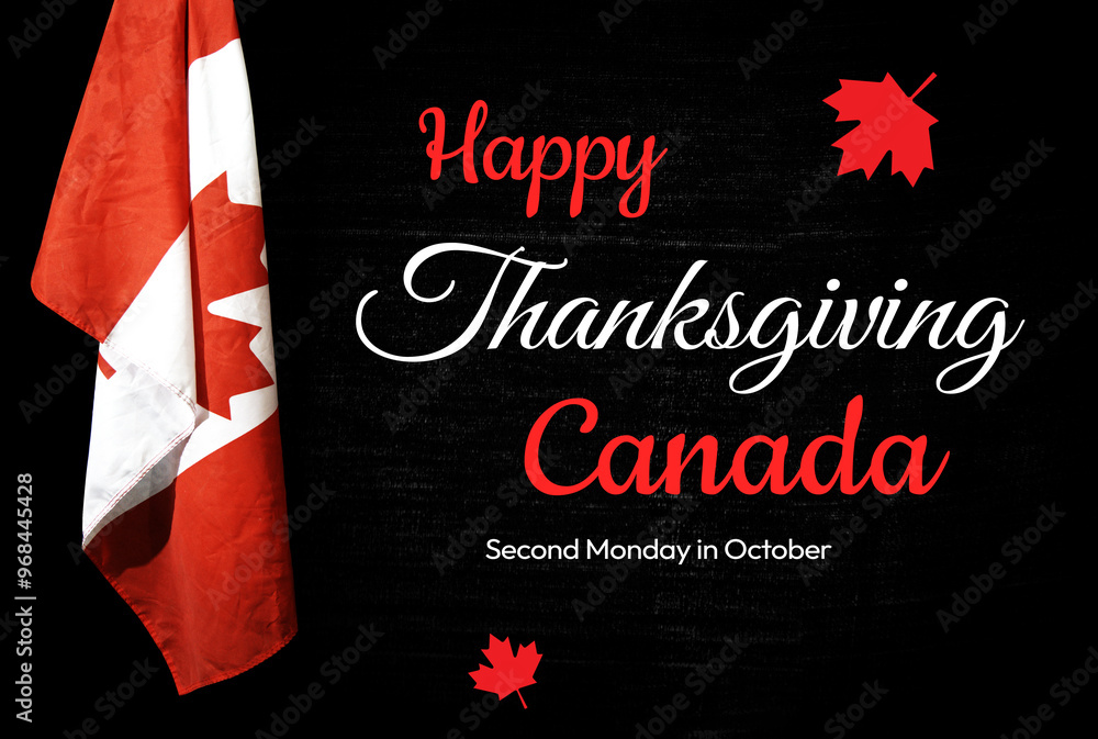 Happy Thanksgiving Canada wallpaper with flag on the side and ...