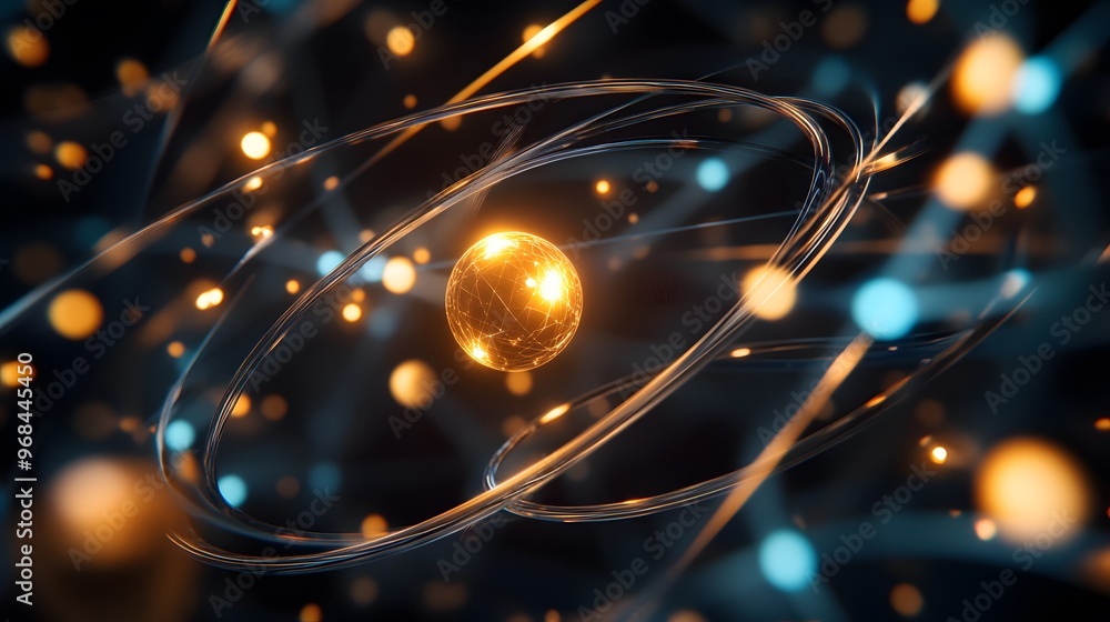 20. A detailed view of atomic orbitals and electron clouds Stock ...