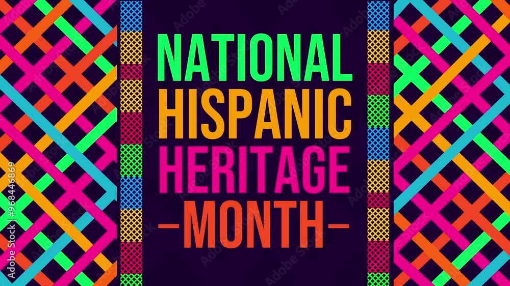 National Hispanic Heritage Month traditional border design with ...