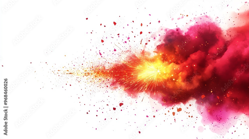 Diwali firecracker clipart, celebration element, watercolor ...