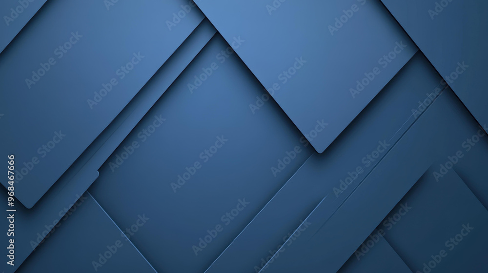 Modern blue banner with an angled arrow, featuring overlapping layers ...