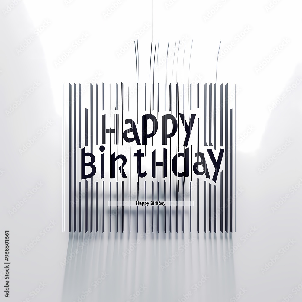 Barcode Birthday Wishes: A sleek, minimalist birthday greeting rendered ...