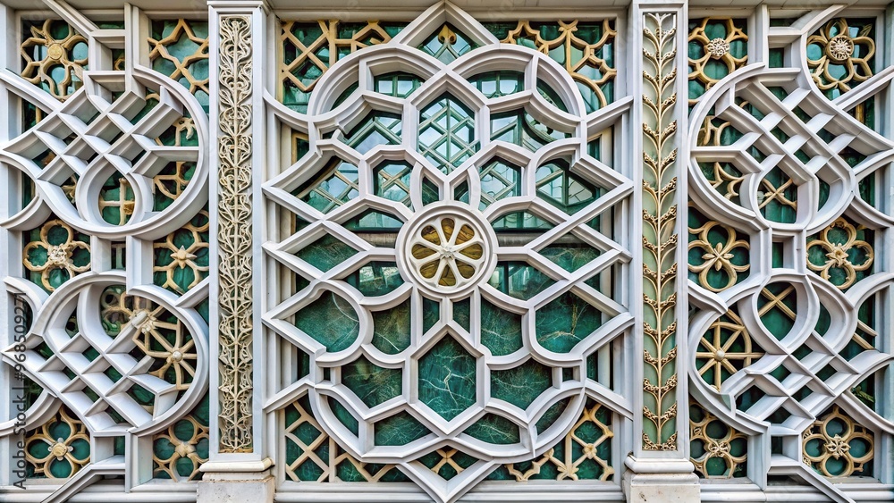 Symmetrical lattice design of the architectural element in the Marble ...
