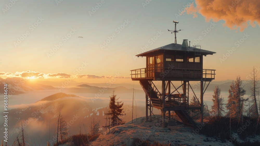 High tech fire lookout tower with AI powered smoke detection and drone ...