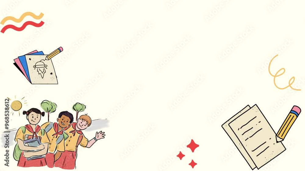 animated background illustration for educational presentation ...