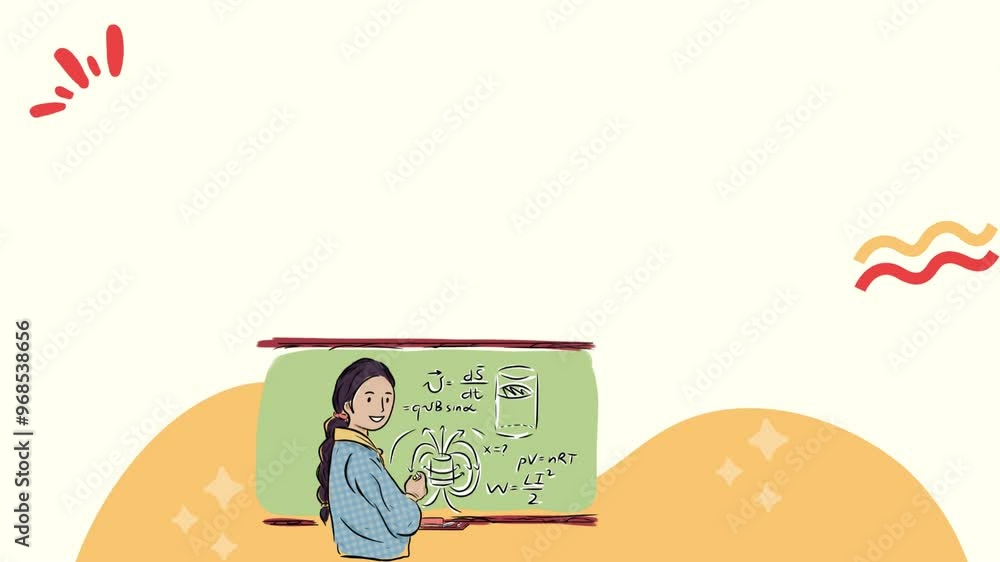 animated background illustration for educational presentation ...