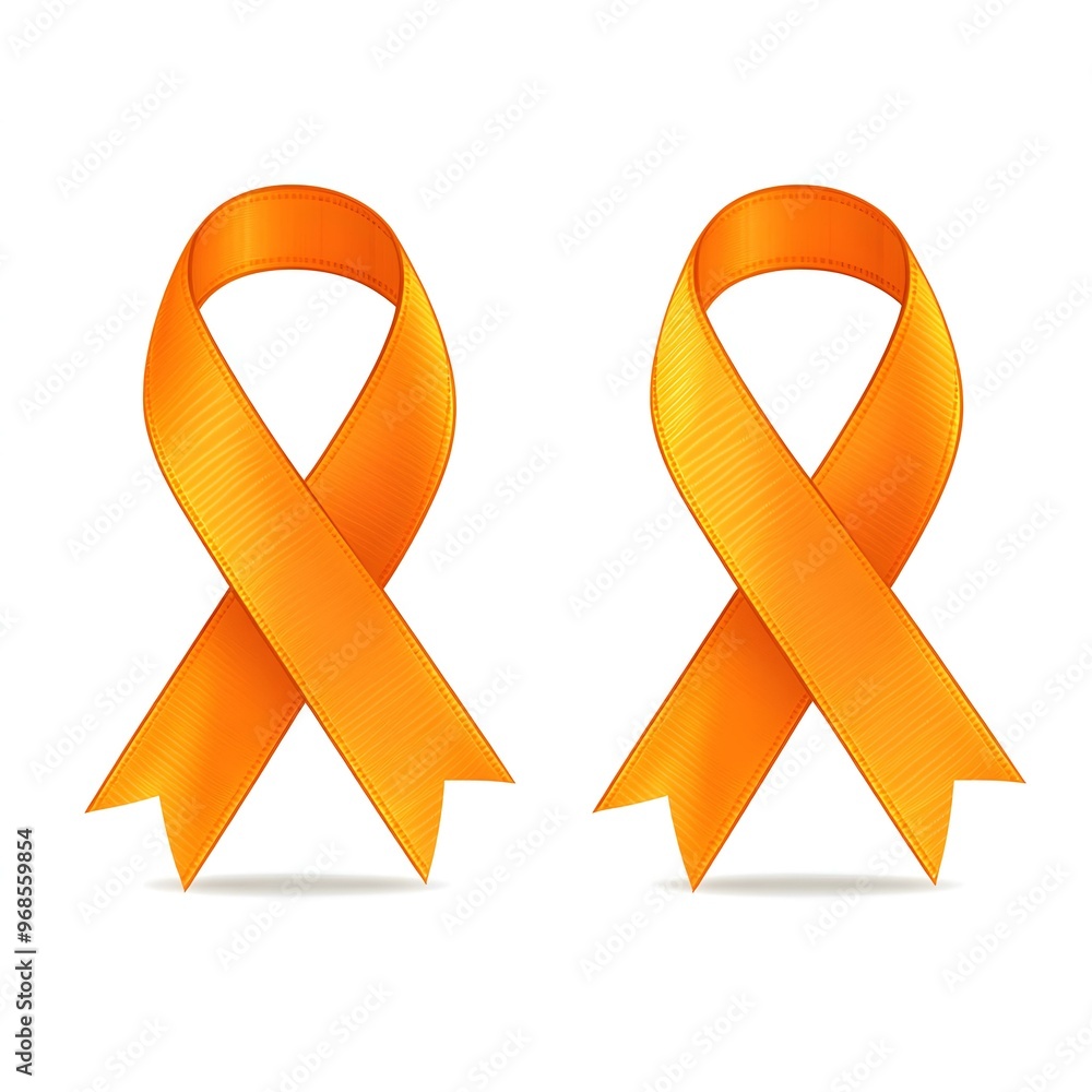 Orange ribbons symbolizing awareness for multiple causes, including ...