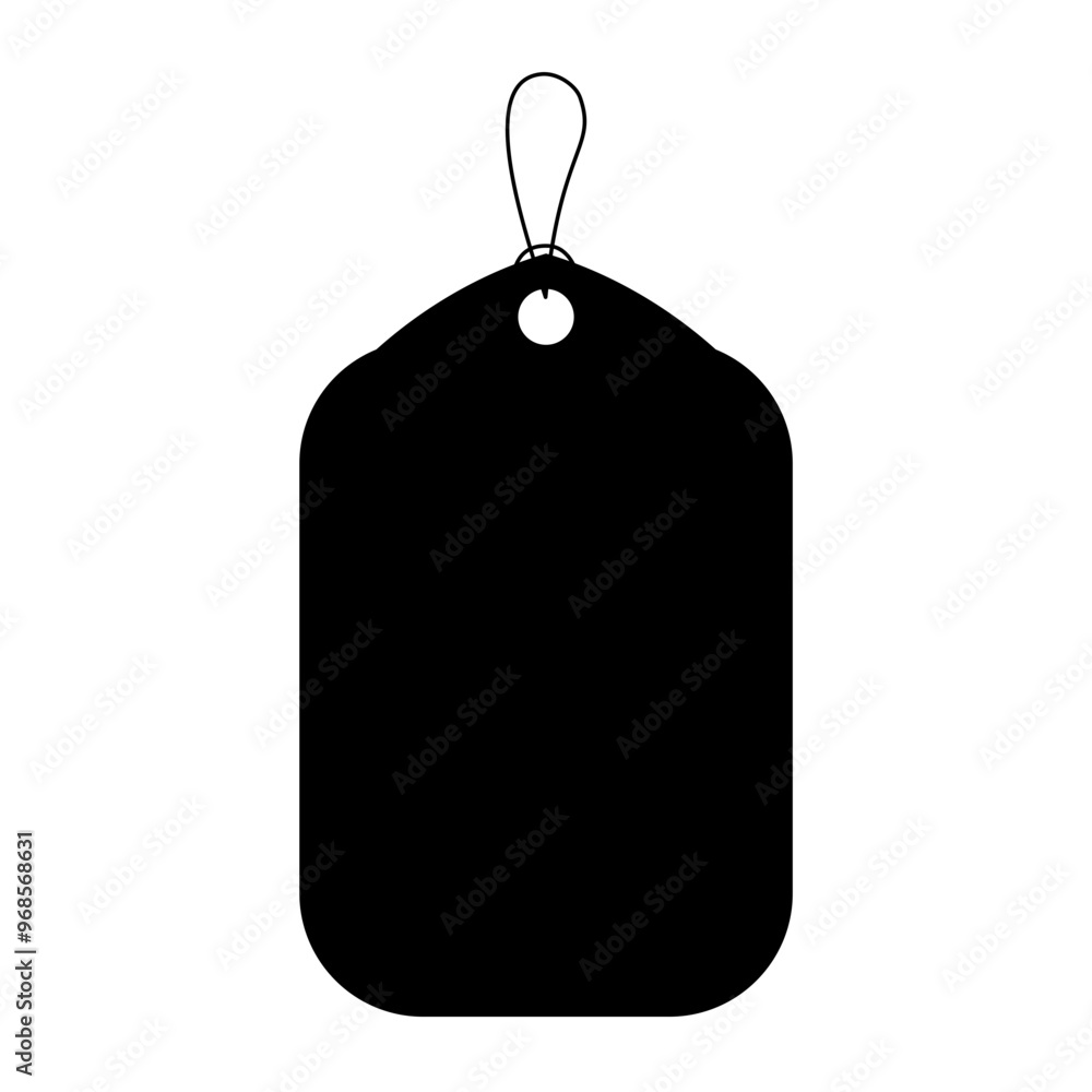 Blank black paper price tag or gift tag shape. Discount tag icon shape ...