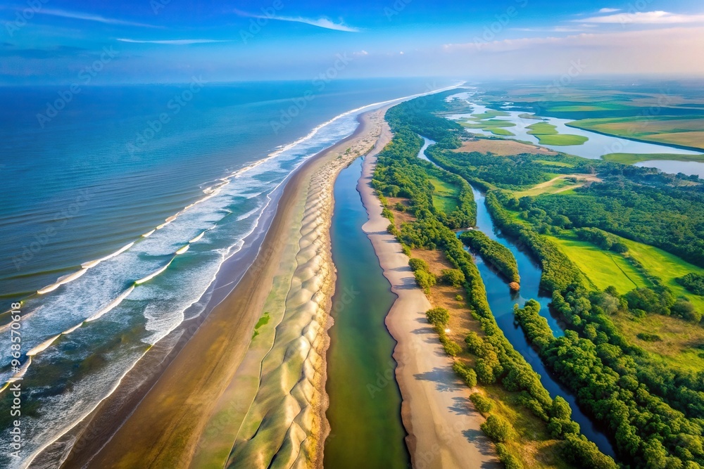 An aerial view of the Bay of Bengal s coastal belt showcasing the ...