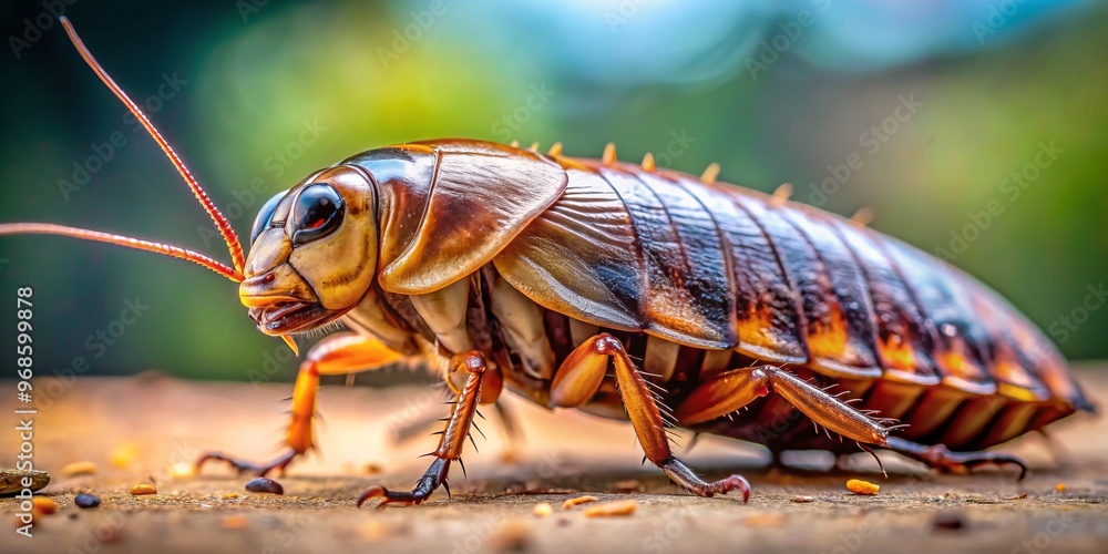 * In stark focus, the dubia cockroach's rugged exterior is illuminated ...