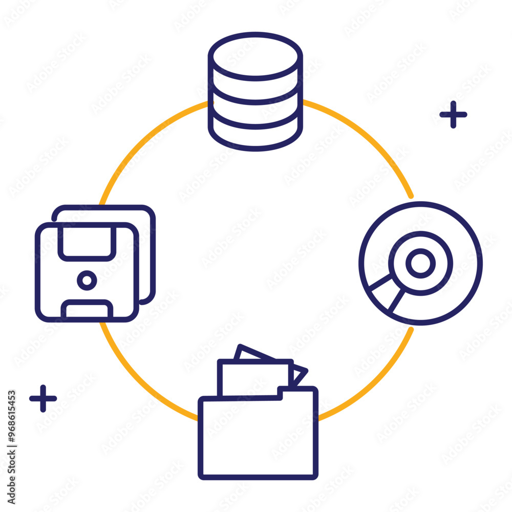 Data Categories and Types Icon Design data types, data variety ...