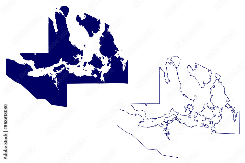 Kitikmeot Region (Canada, Nunavut Territory, North America) map vector ...