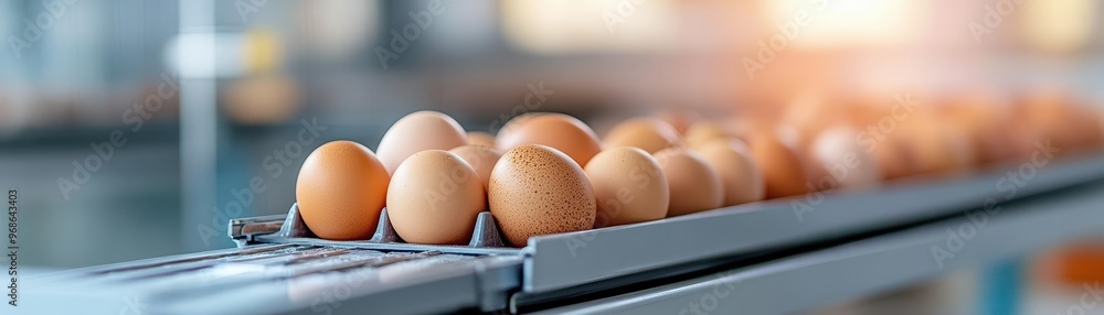 Glowing incubator filled with different types of poultry eggs, each at ...