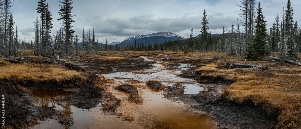 Contaminated mine runoff turning a once vibrant forest into a barren ...