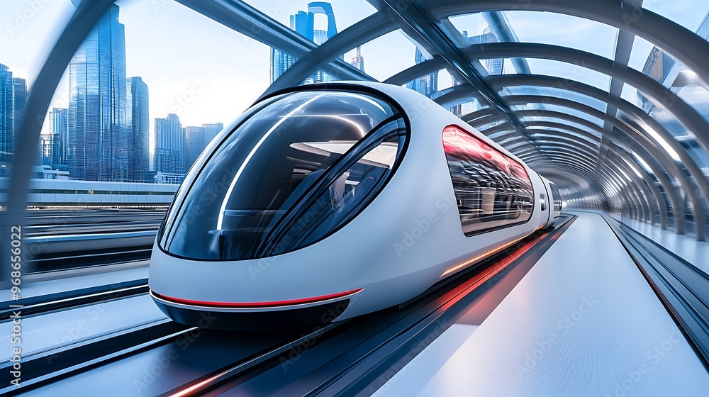 Holographic teleportation station offering instant global travel ...